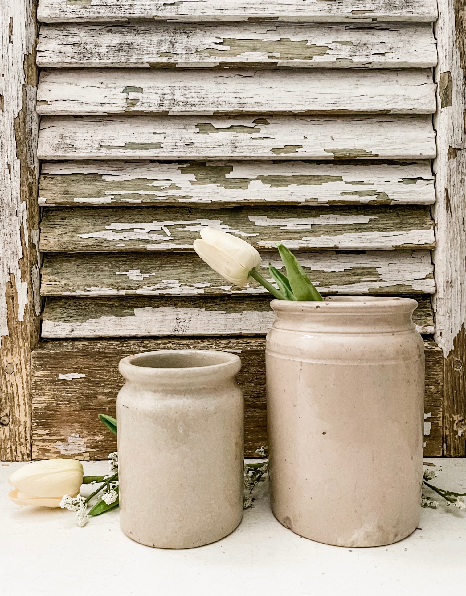 Blackdog Creations - Antique Stoneware Jam crocks