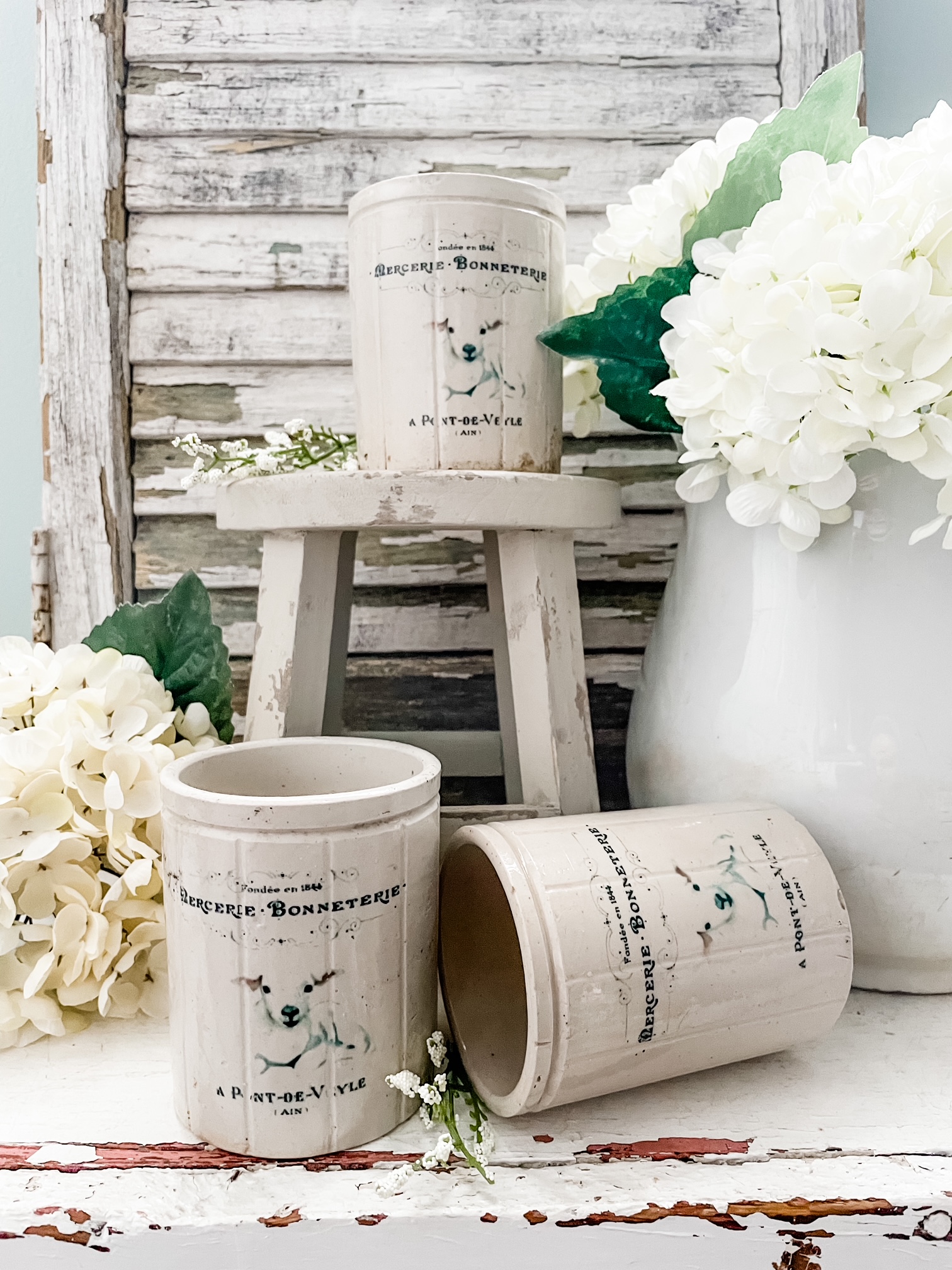 Blackdog Creations - Antique/Vintage 1# Stoneware Ridged crock w ...