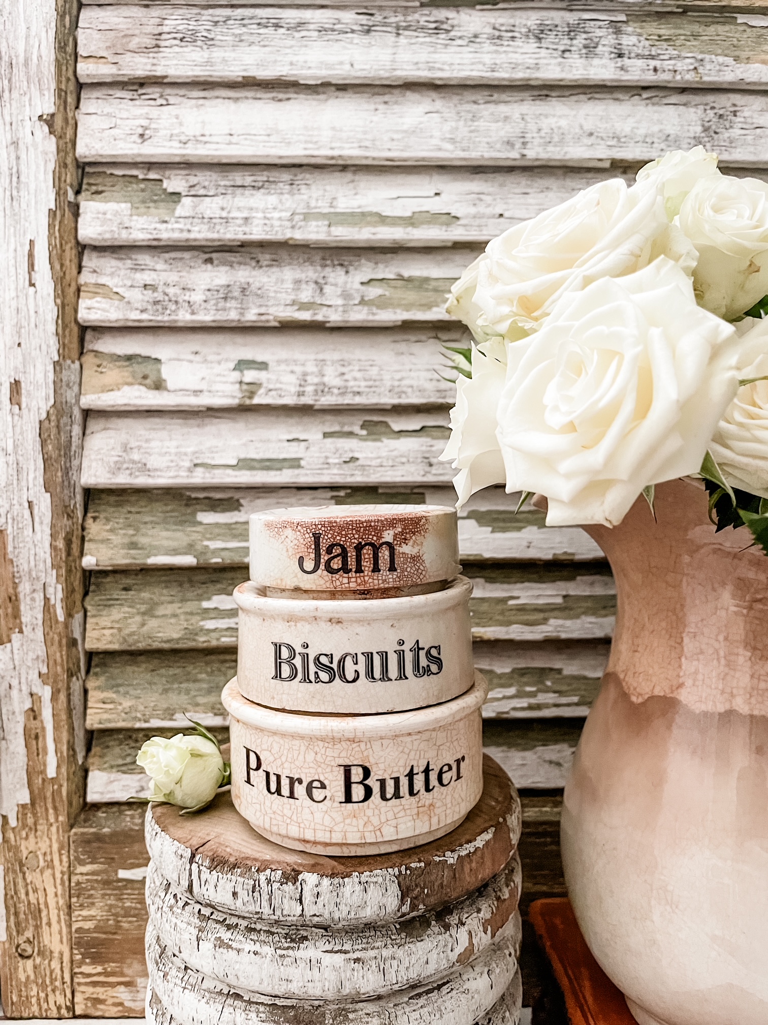 Blackdog Creations - Antique English- Ironstone riser stack of 3 w/ Jam ...