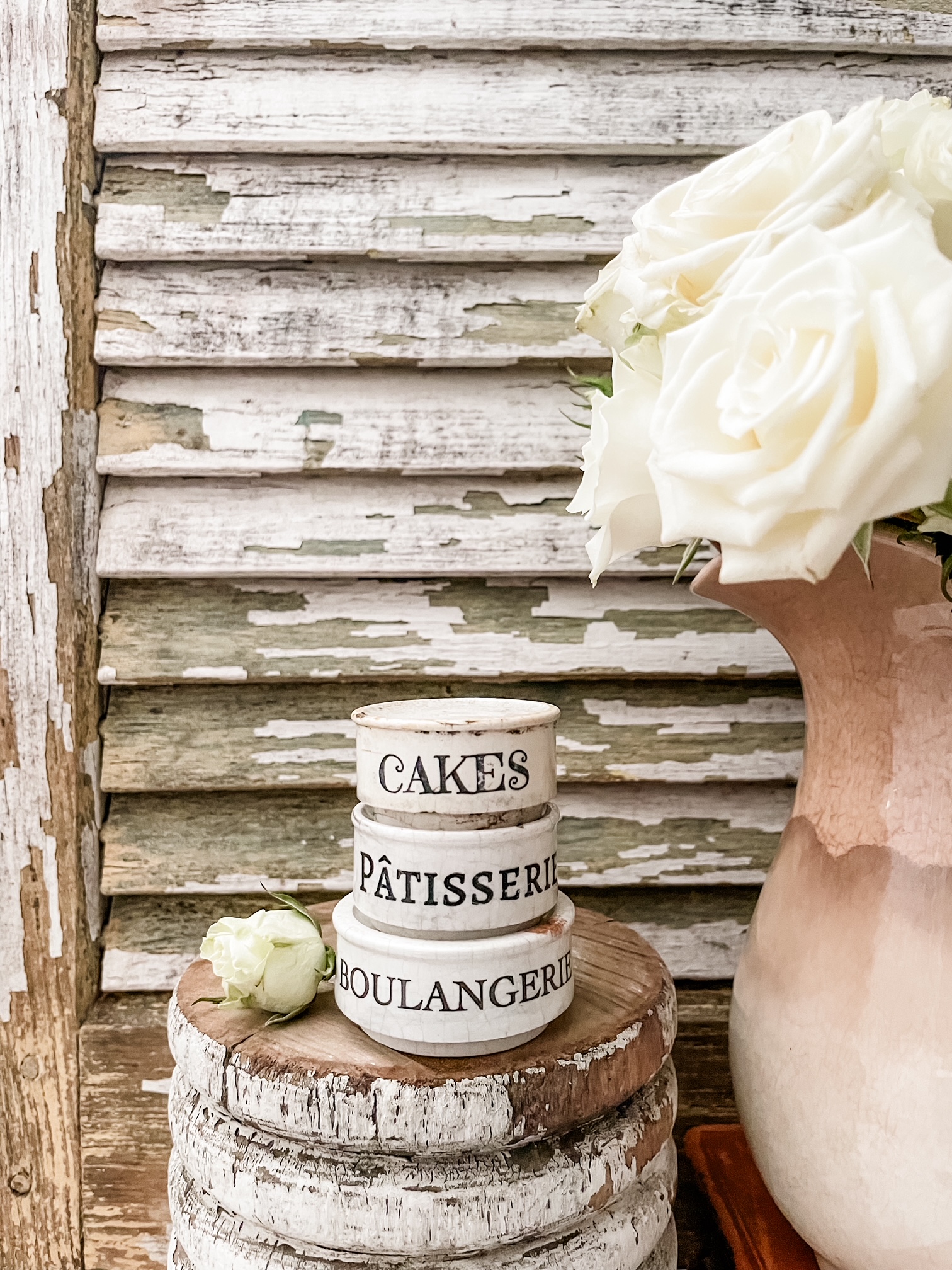 Blackdog Creations - Antique English- Ironstone Mini riser stack of 3 w ...