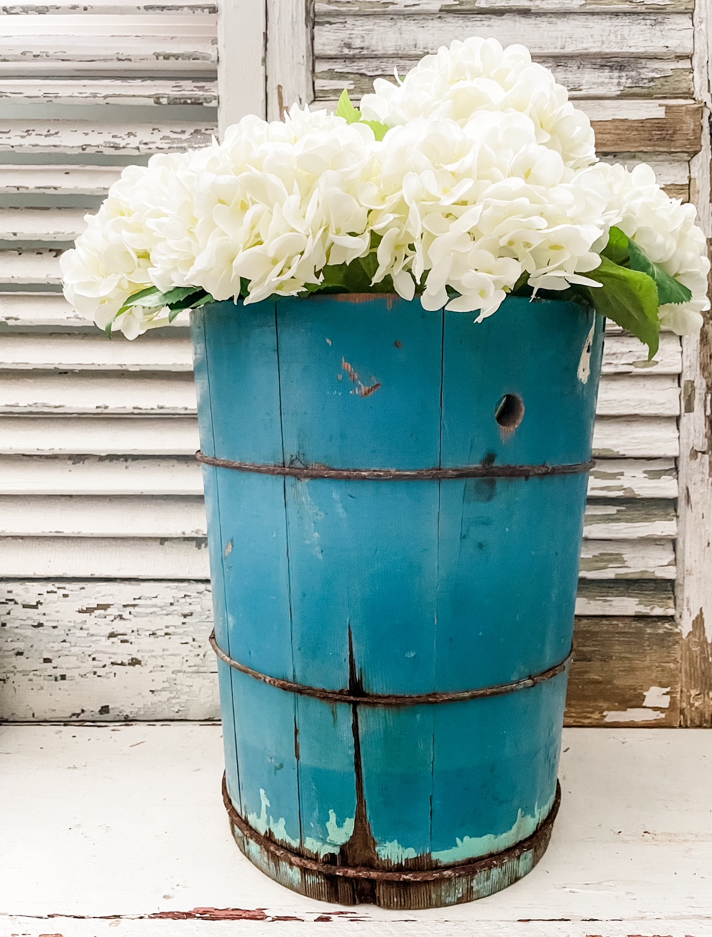 Blackdog Creations - Vintage Chippy Teal Blue Ice Cream Bucket ...