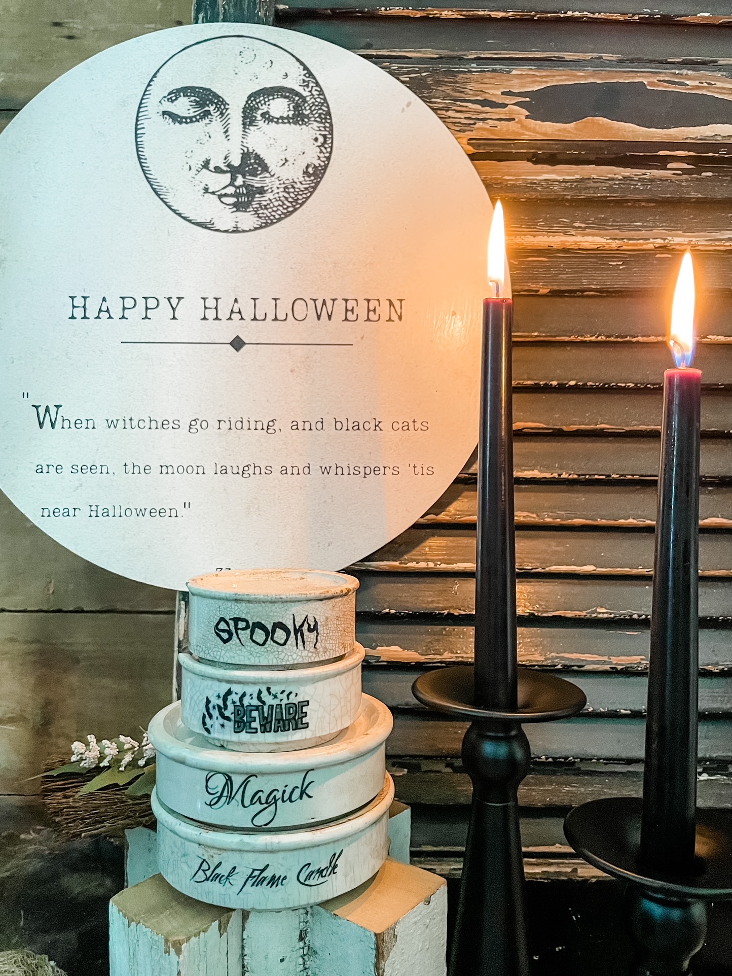 Blackdog Creations - Antique English - Ironstone riser w/ Halloween ...