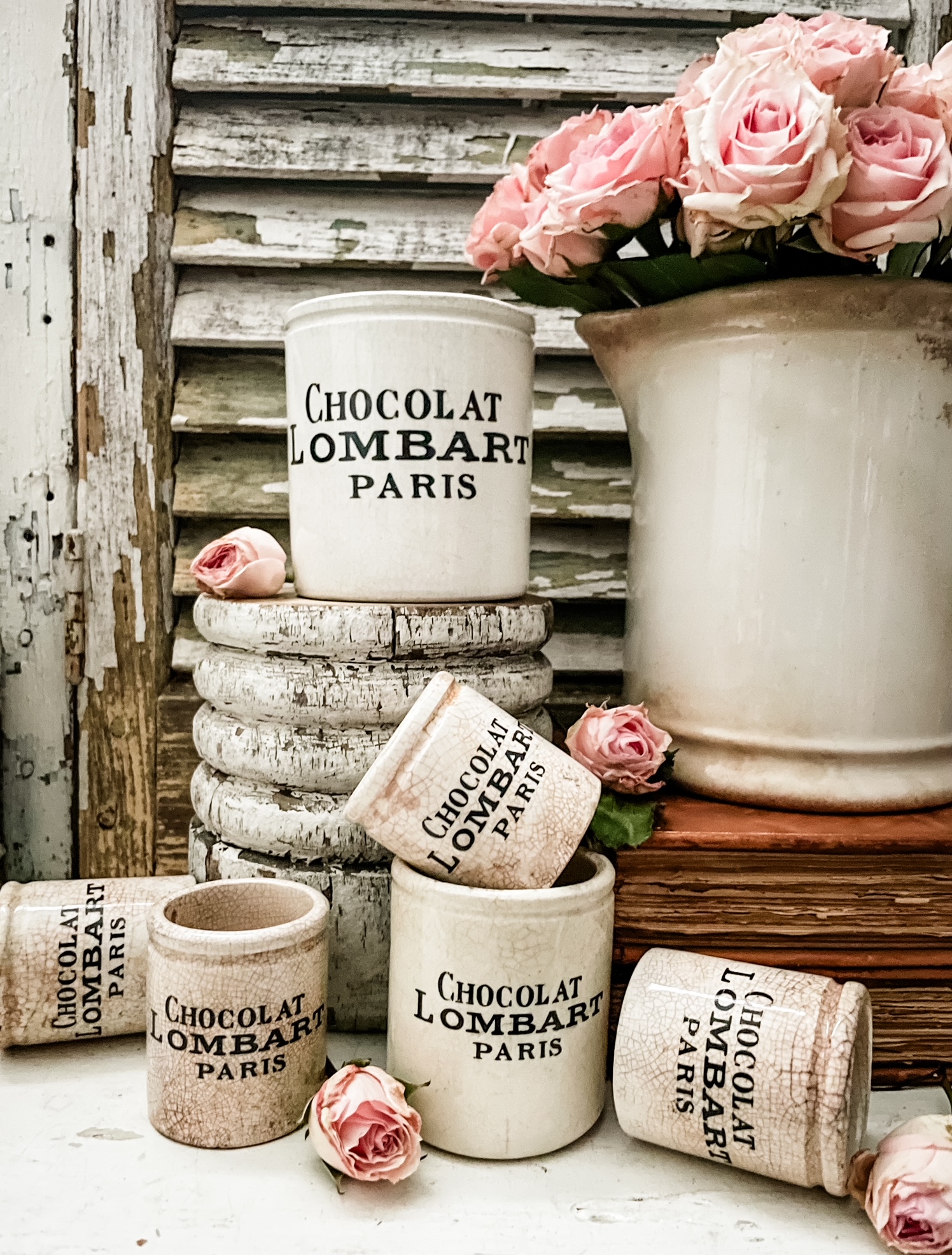 Blackdog Creations - Antique Ironstone Pot w/ Chocolat Lombart Paris ...