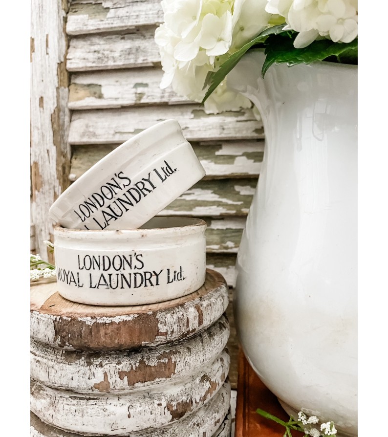 Blackdog Creations - Antique Ironstone Dish w/ London Royal Laundry ...