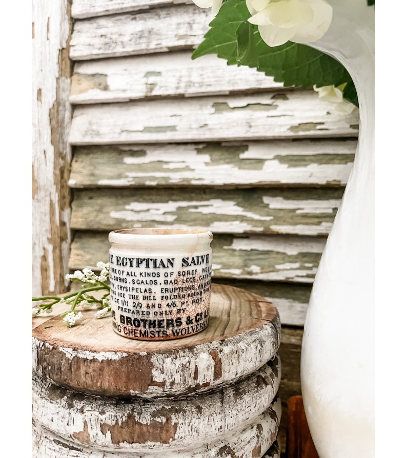 Blackdog Creations - Antique English Ironstone, The Egyptian Salve pot ...