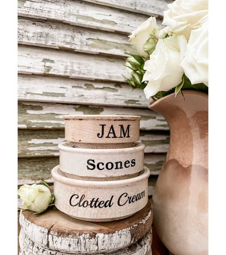 Blackdog Creations - Antique English- Ironstone riser stack of 3 w/ Jam ...