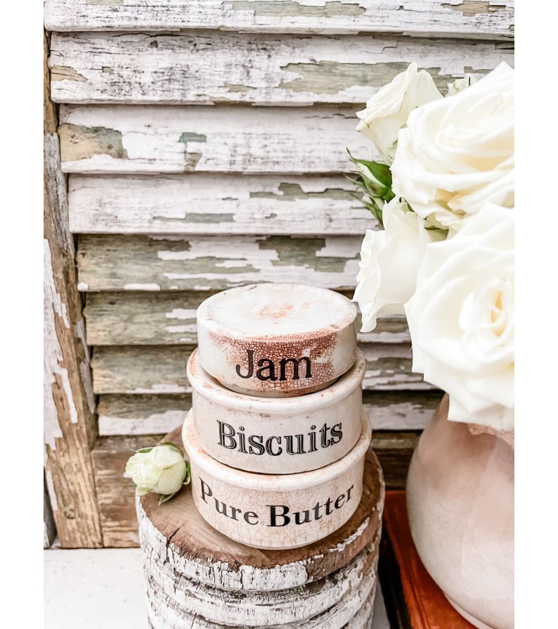 Blackdog Creations - Antique English- Ironstone riser stack of 3 w/ Jam ...