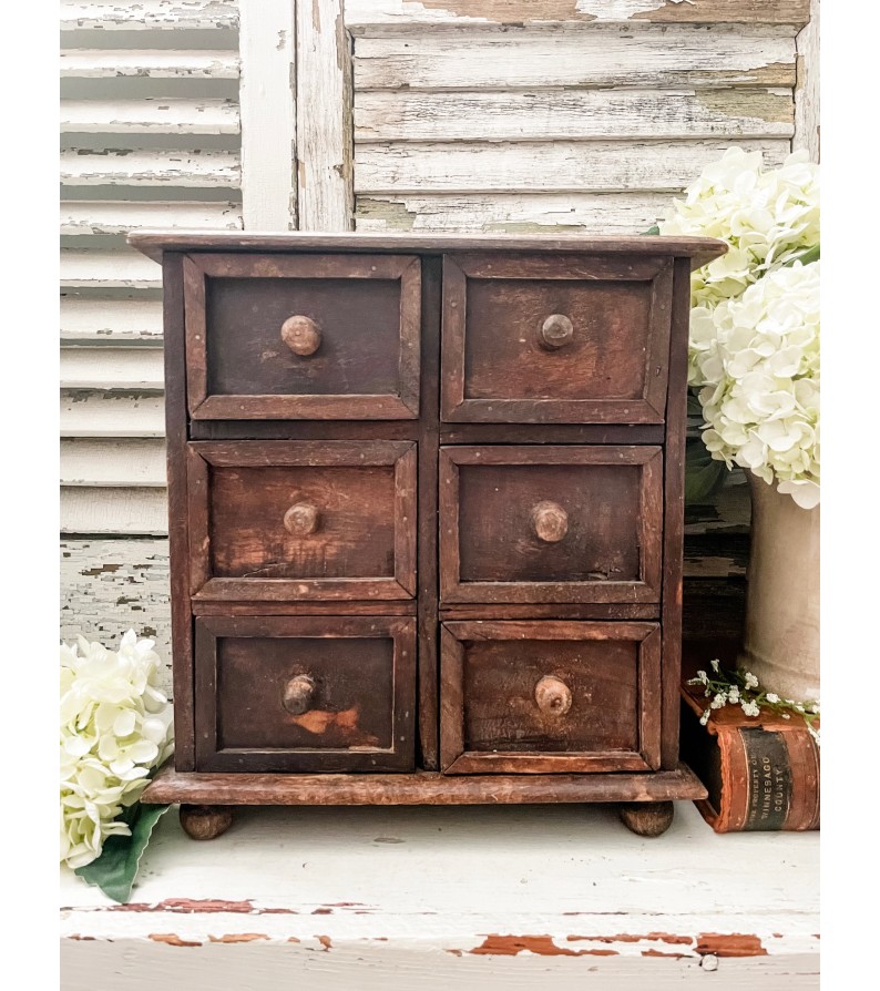 Blackdog Creations - Antique Wood Apothecary Cabinet - Tabletop ...