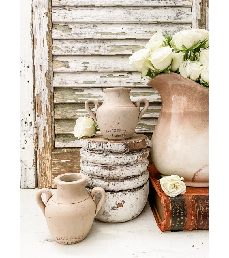 Blackdog Creations - Antique English Stoneware Two Handled Jug - stamped