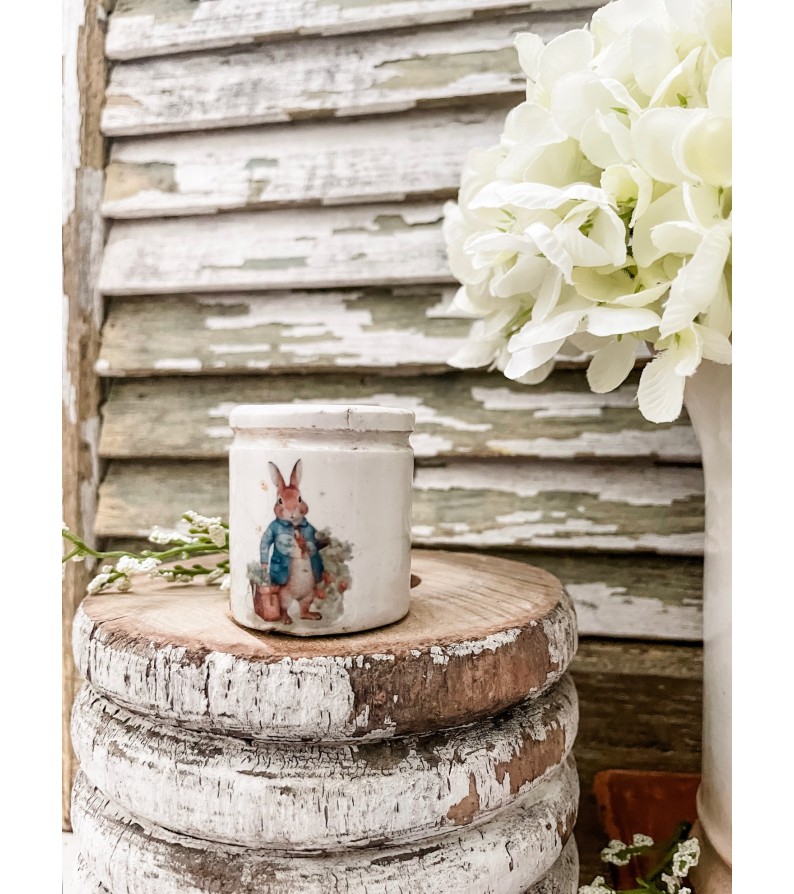 Blackdog Creations - Antique/Vintage Small Ironstone crock w/ Rabbit ...