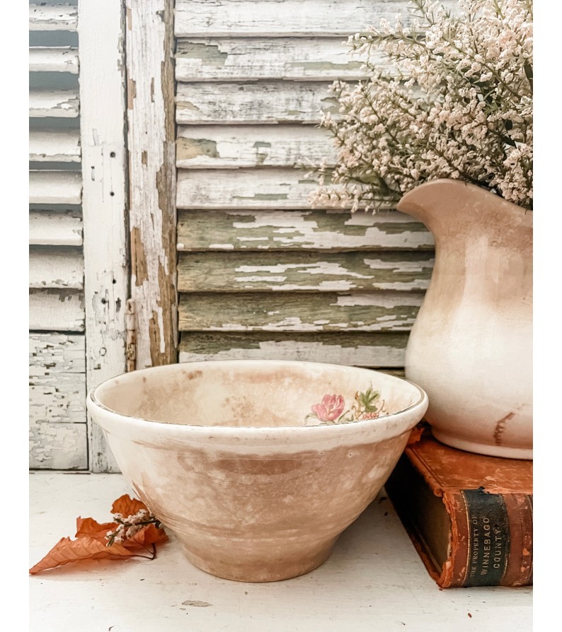 Blackdog Creations - Antique Ironstone Bowl - Gorgeous staining/patina