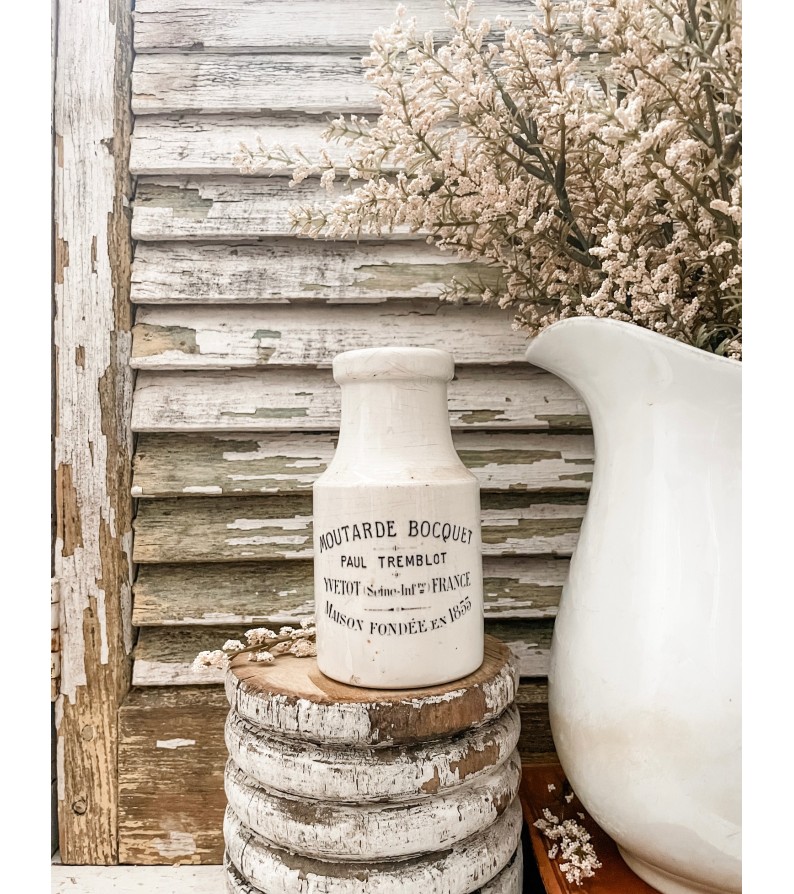 Blackdog Creations - Antique Rare French Moutarde Bocquet Pot, Paris