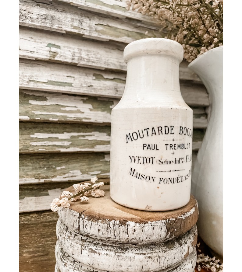 Blackdog Creations - Antique Rare French Moutarde Bocquet Pot, Paris