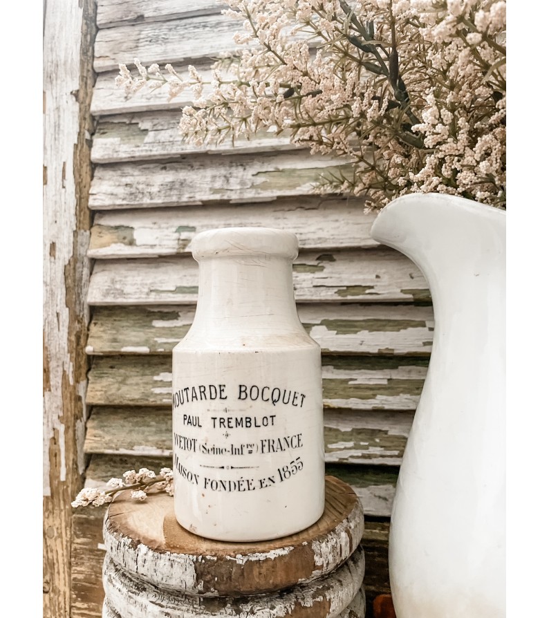 Blackdog Creations - Antique Rare French Moutarde Bocquet Pot, Paris