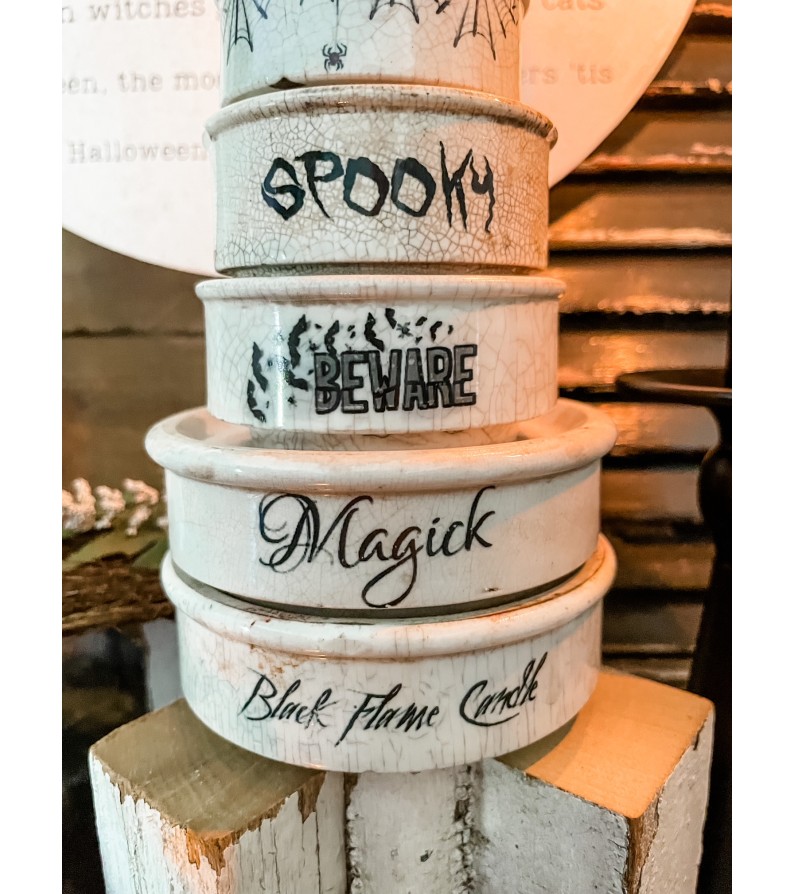 Blackdog Creations - Antique English - Ironstone riser w/ Halloween ...